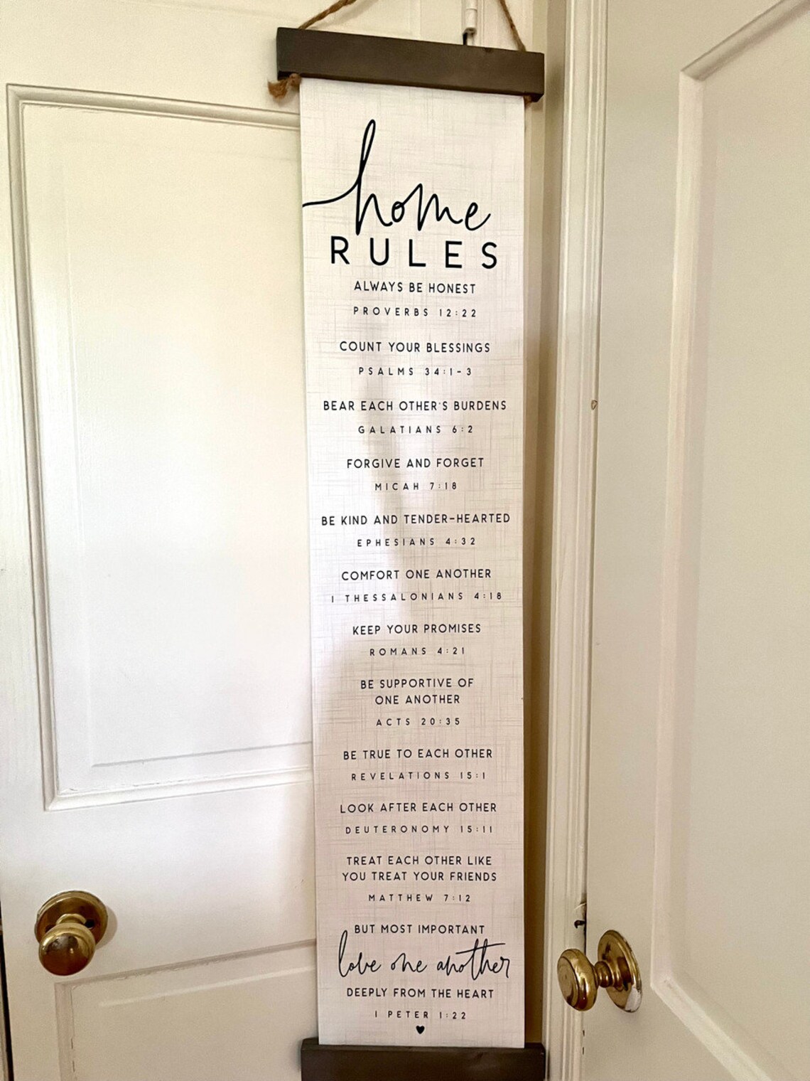 Home Rules Canvas Sign - Large Canvas Hanging Wall Banner - Printed ...