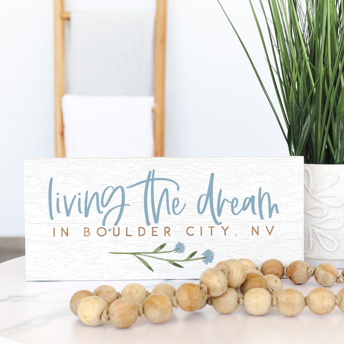 Living the Dream Wood Sign Personalized With Your Home City - Etsy