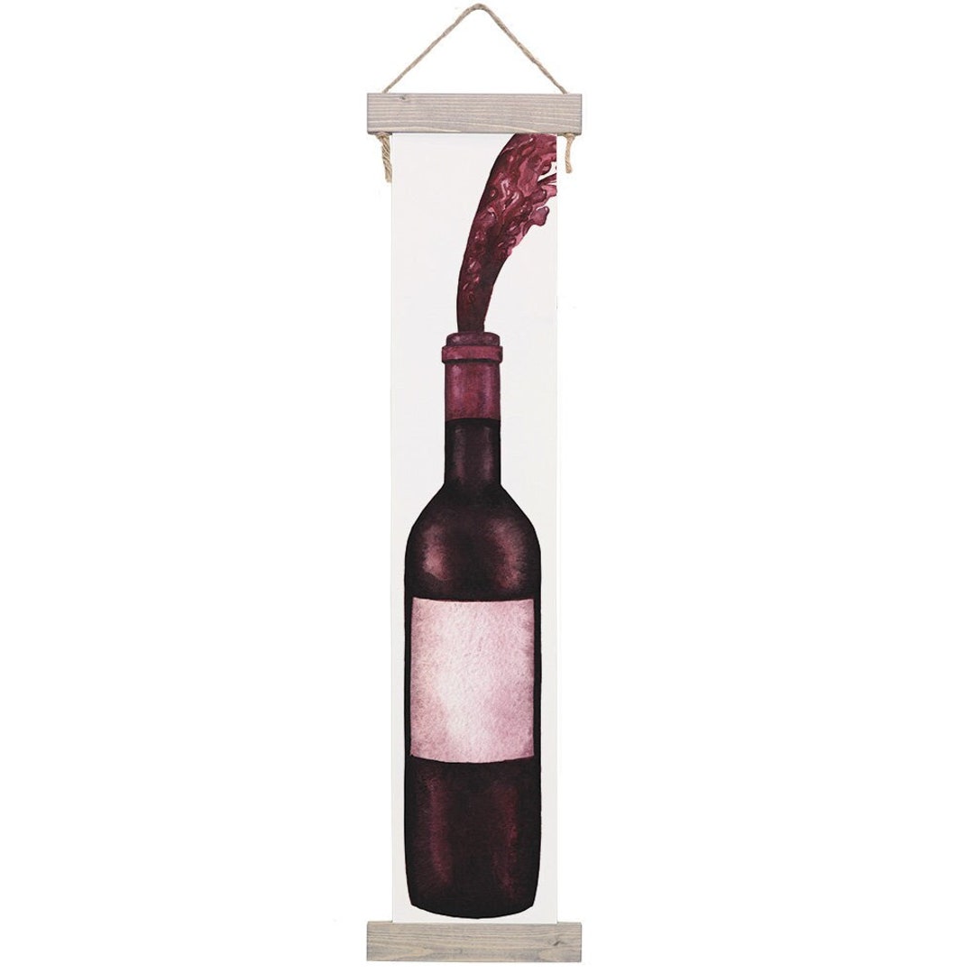 40 LONG Red Wine Bottle Canvas Banner Sign Wine Drinker Gift Wine ...