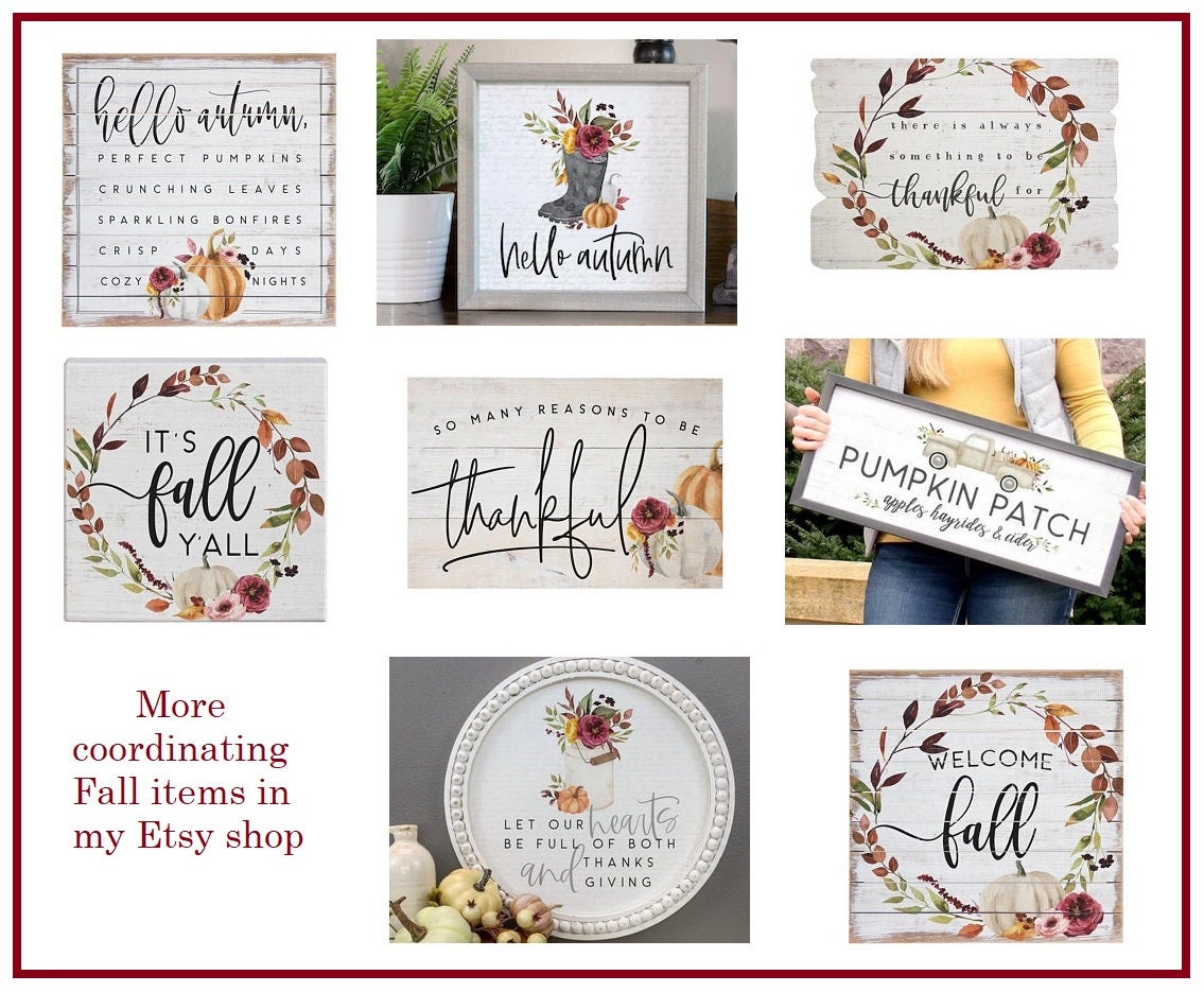 Welcome Fall Wooden Sign Fall Sign Fall Wreath Rustic | Etsy