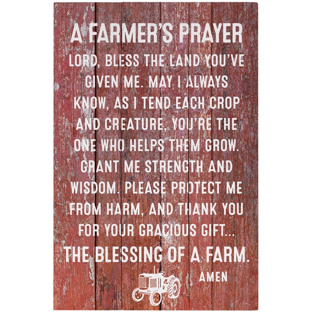 A Farmer's Prayer the Blessing of a Farm Rustic Farmhouse Wood Sign ...