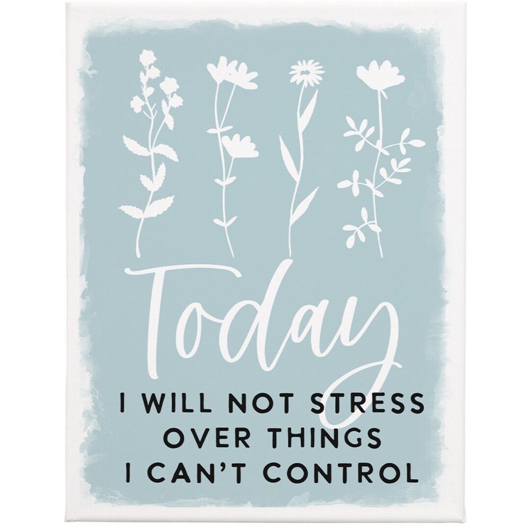 Today I Will Not Stress Over the Things I Can't Control Wrapped Canvas ...