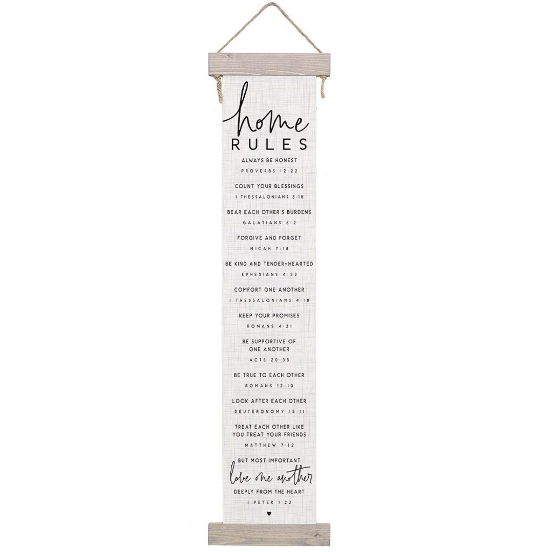 Home Rules Canvas Sign - Large Canvas Hanging Wall Banner - Printed ...
