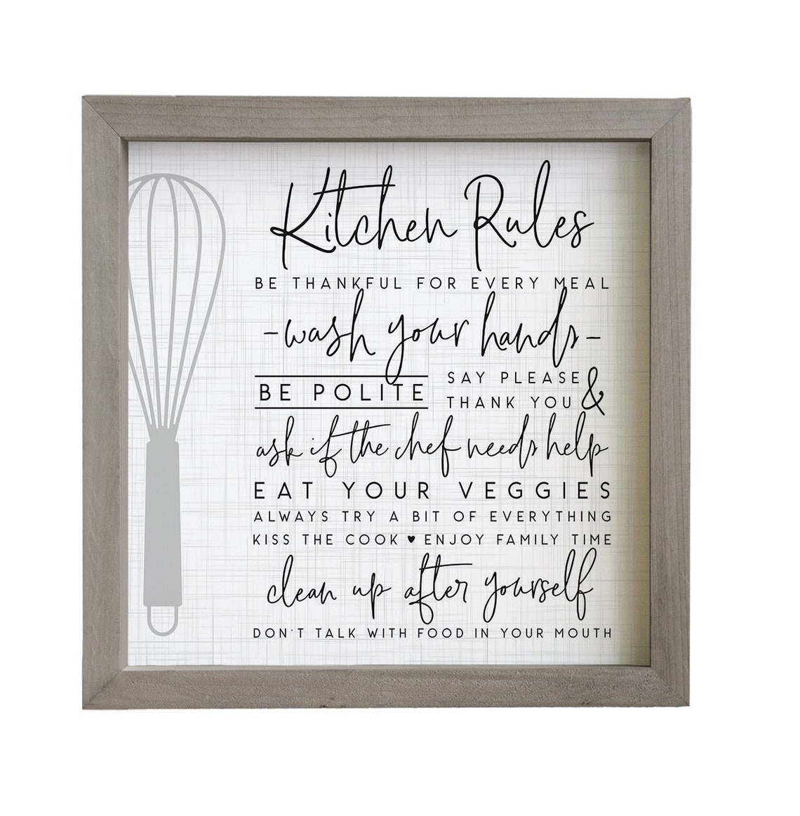 Kitchen Rules Sign Kitchen Sign Two Sizes Kitchen Wall - Etsy