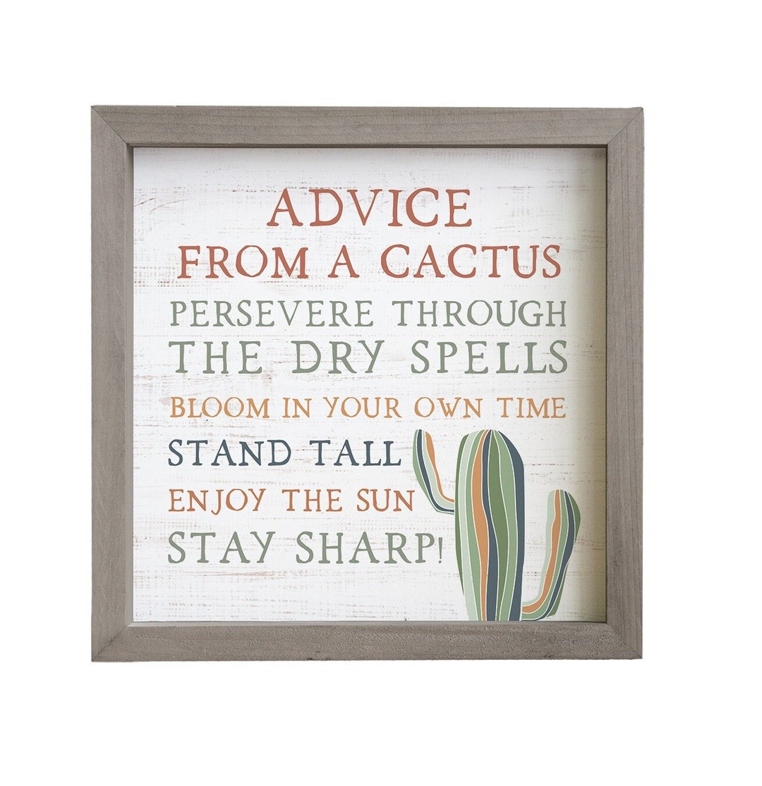 Advice From a Cactus Rustic Farmhouse Framed Sign 2 Sizes - Etsy
