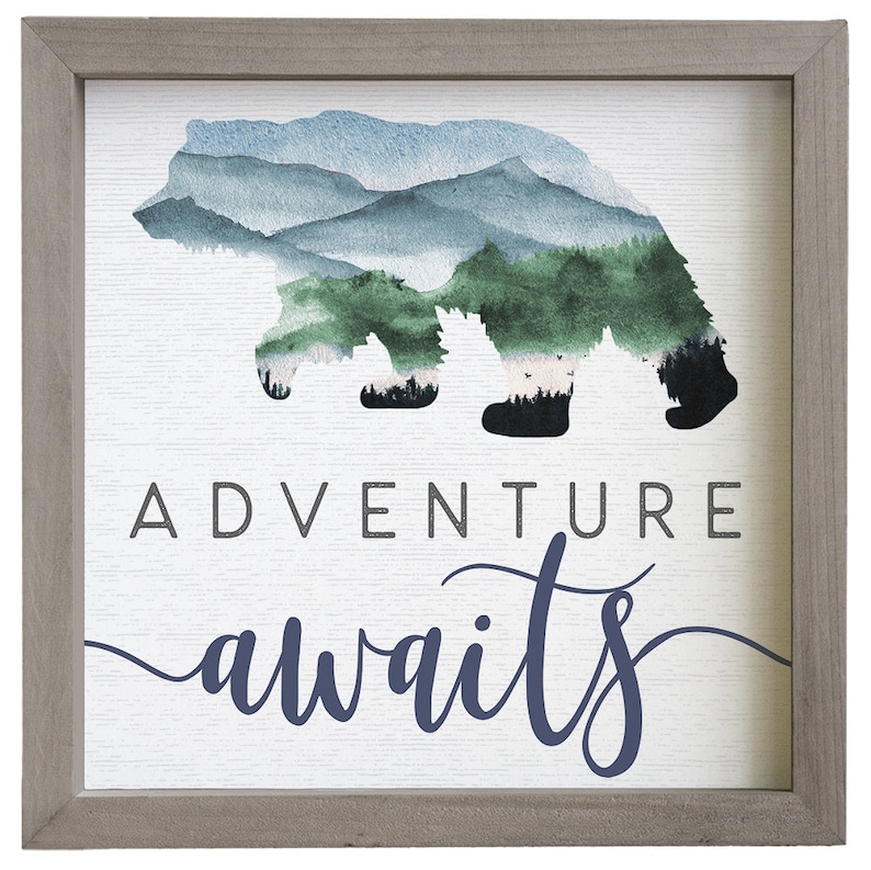 Adventure Awaits Sign TWO Sizes Framed Wood Sign - Etsy