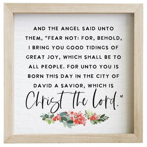 Fear Not for Behold I Bring You Good Tidings of Great Joy Wood Frame ...