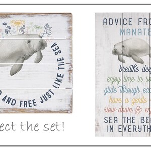 Cute Manatee Sign Rustic Wood Sign Beach Theme Sign - Etsy