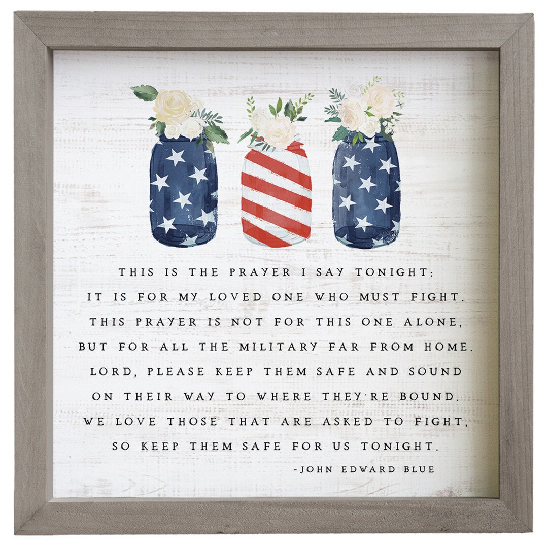 Soldier Sign Soldier's Prayer Sign 2 SIZES John Edward Blue Soldier ...