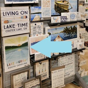 Sunrise Over Lake Sign PERSONALIZED Lake Sign Wrapped Canvas on Wood ...