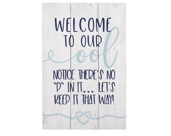 No P in Pool Sign - Etsy