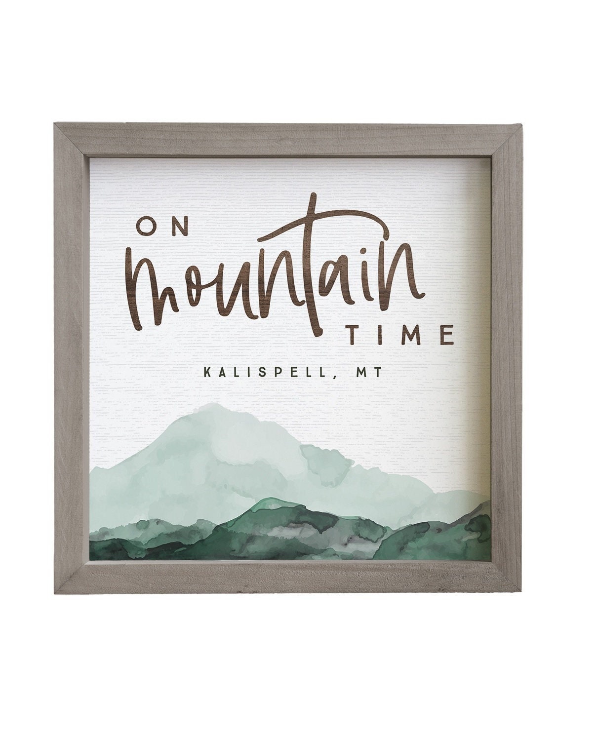 On Mountain Time Sign 2 Sizes Wood Framed Mountain Print - Etsy UK