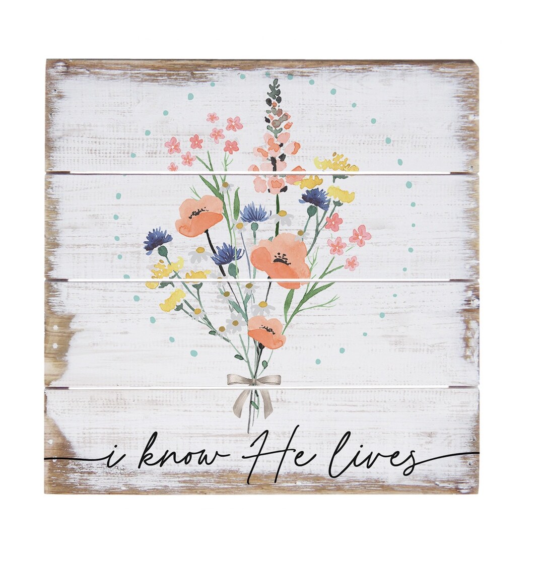 I Know He Lives Sign Religious Easter Decor Rustic Wood - Etsy