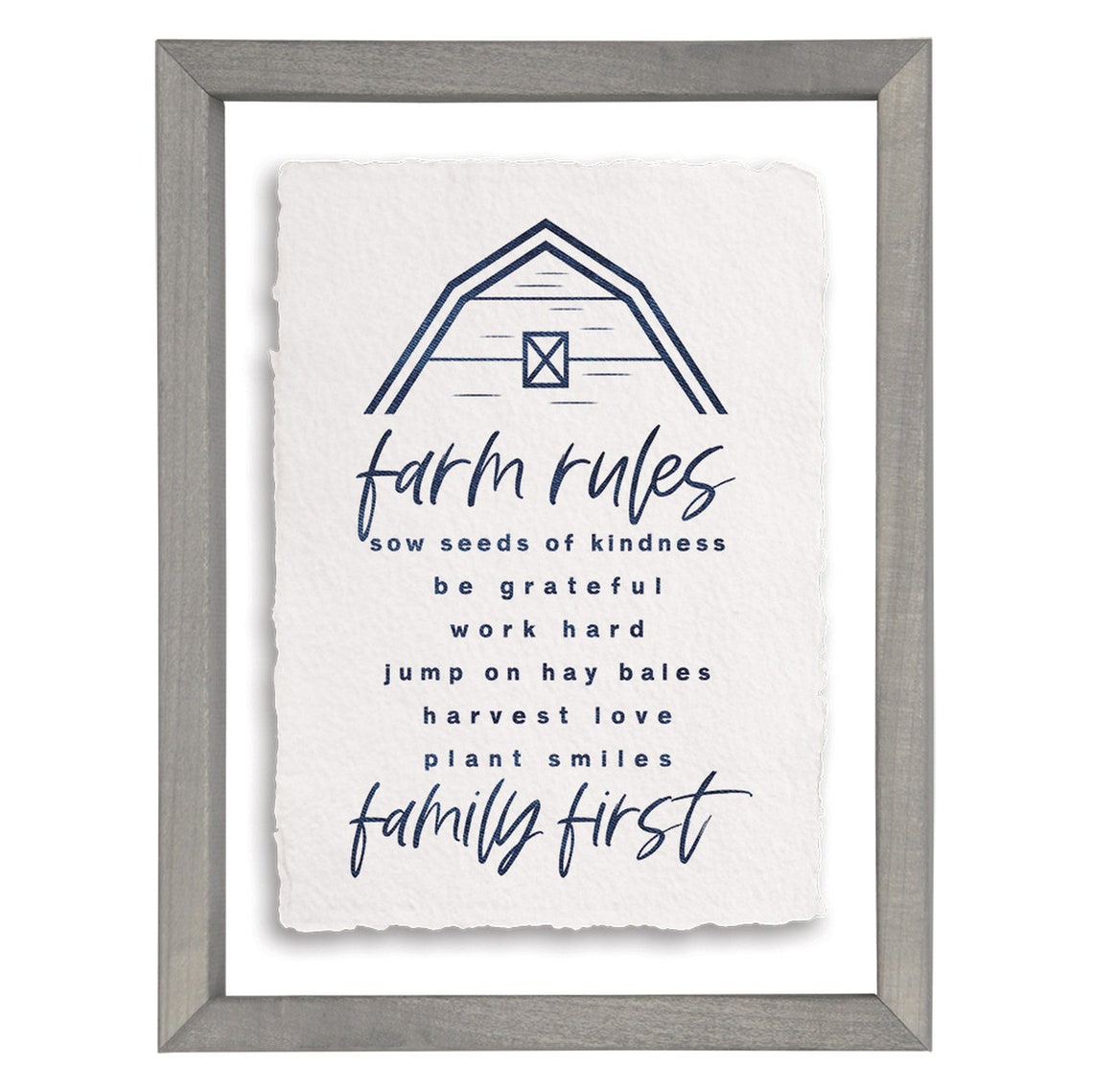 Farm Rules Sign Floating Wood Frame Gray Stain Frame - Etsy