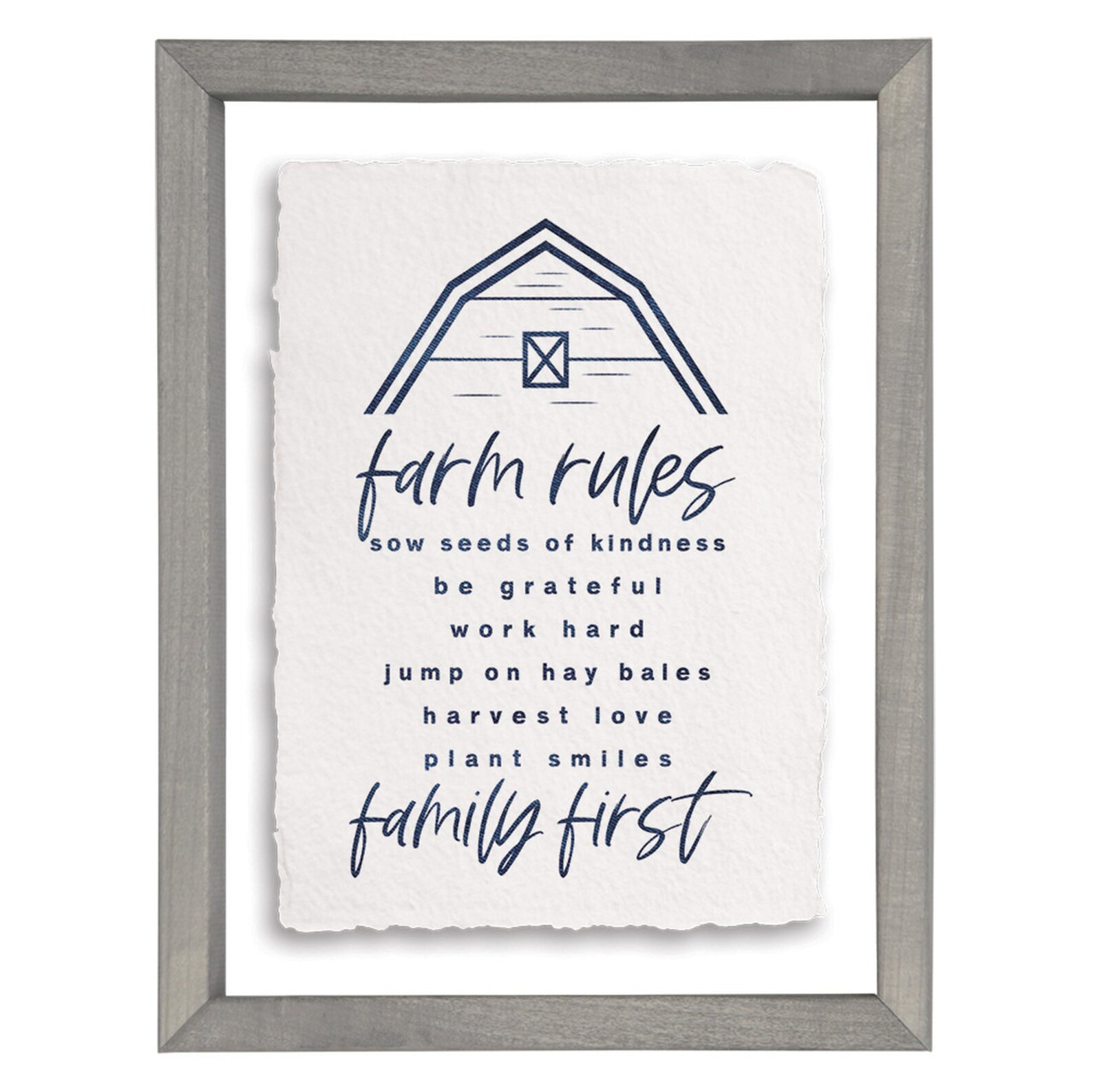 Farm Rules Sign Floating Wood Frame Gray Stain Frame - Etsy