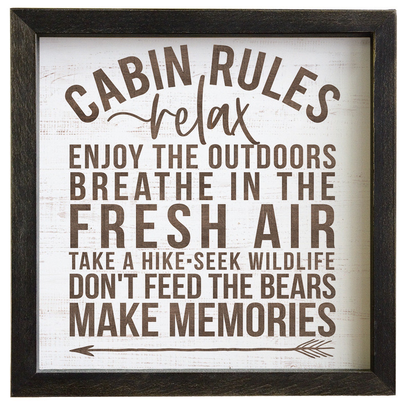 Cabin Rules Wooden Sign TWO Sizes Rustic Wood Frame Sign - Etsy