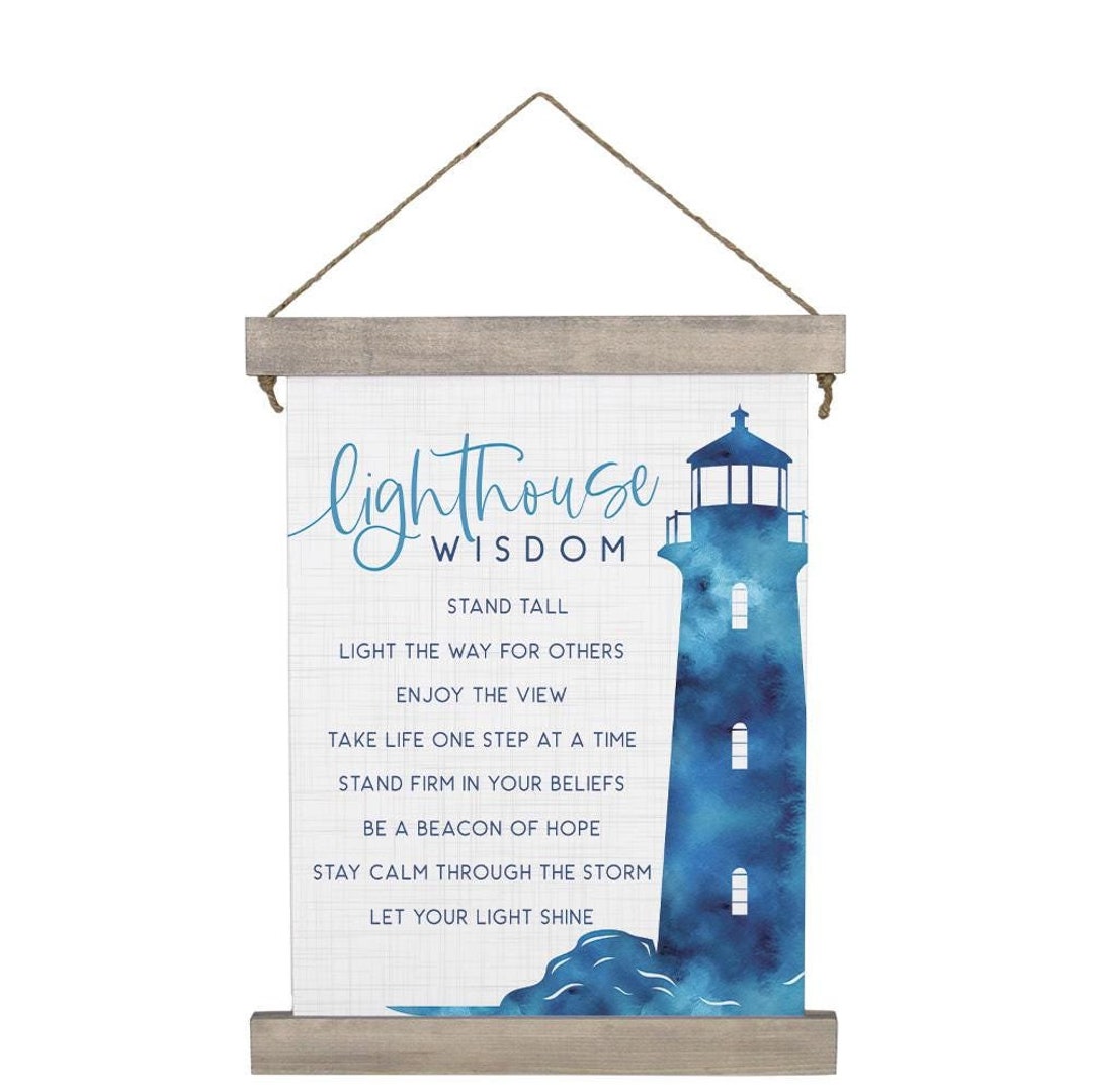 Lighthouse Wisdom Hanging Canvas Banner Sign 2 Sizes Lighthouse Gifts ...