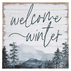 Welcome Winter Sign TWO SIZES Rustic Wood Sign Rustic Country Winter ...