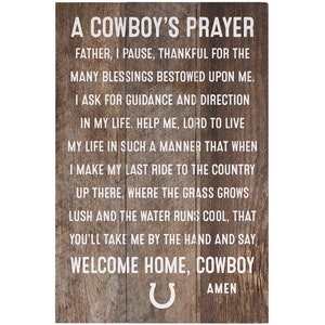 A Cowboy's Prayer Rustic Wood Sign Cowboy Art Rodeo - Etsy