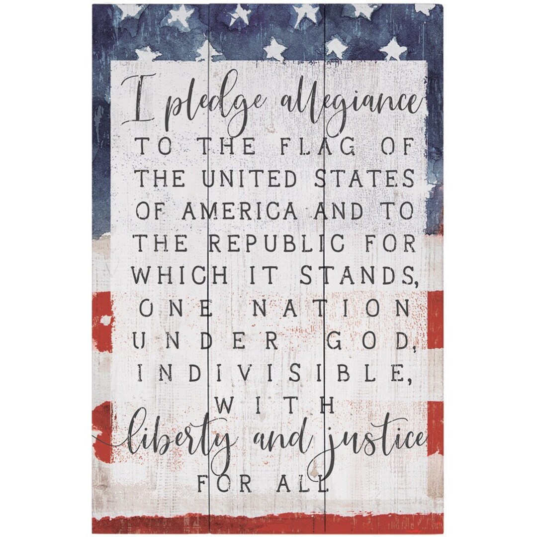 Pledge of Allegiance Wood Sign Rustic Wood Americana Patriotic Home ...