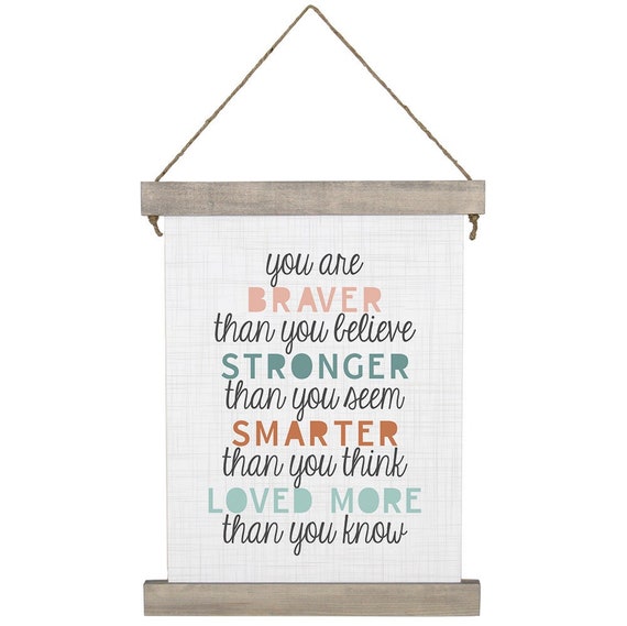 You Are Braver Than You Believe Large Hanging Canvas Banner - Etsy