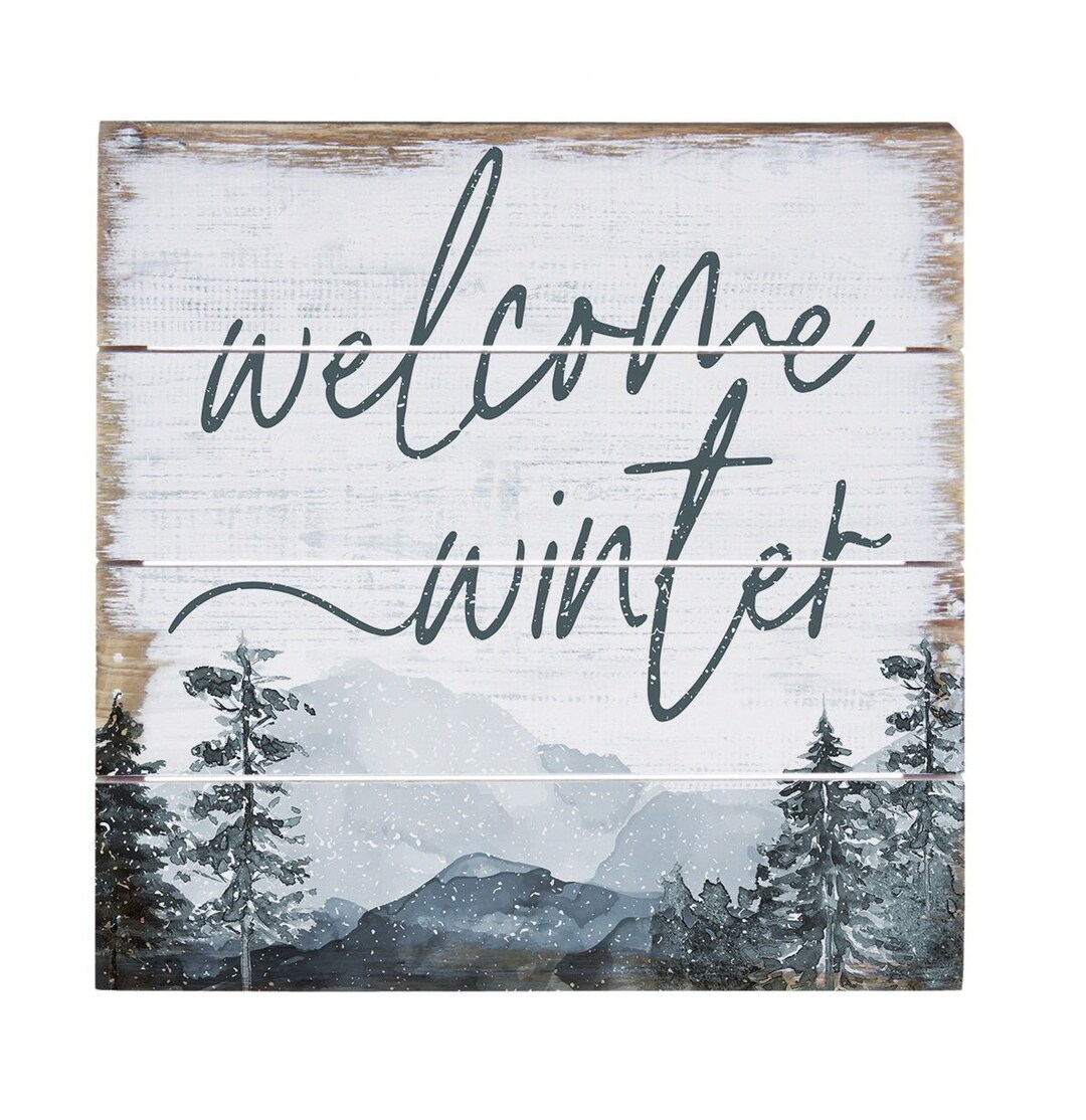 Welcome Winter Sign TWO SIZES Rustic Wood Sign Rustic - Etsy