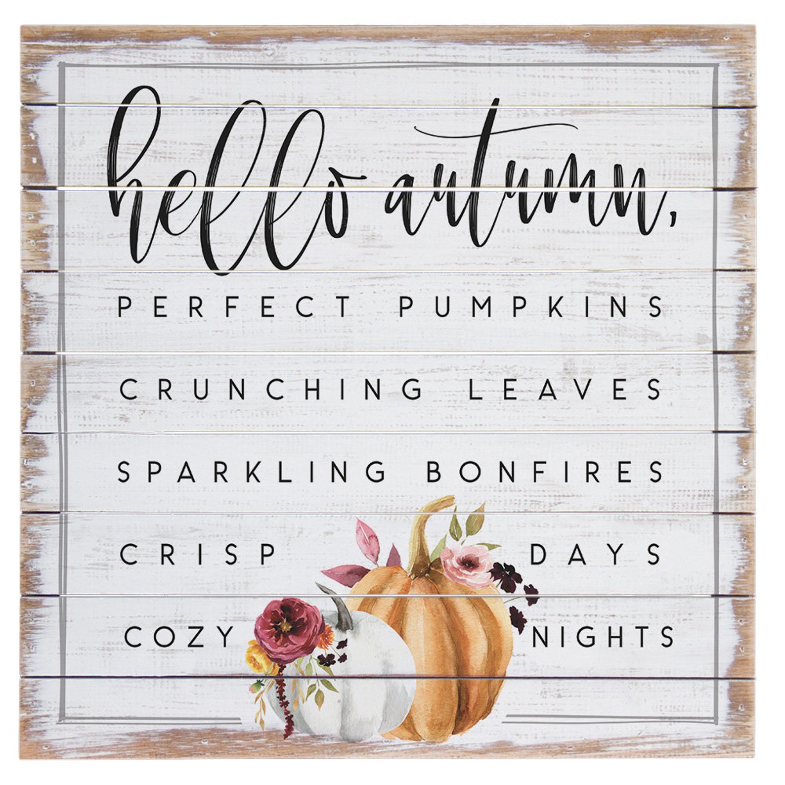Hello Autumn Sign Hello Fall Rustic Wood Sign Autumn - Etsy