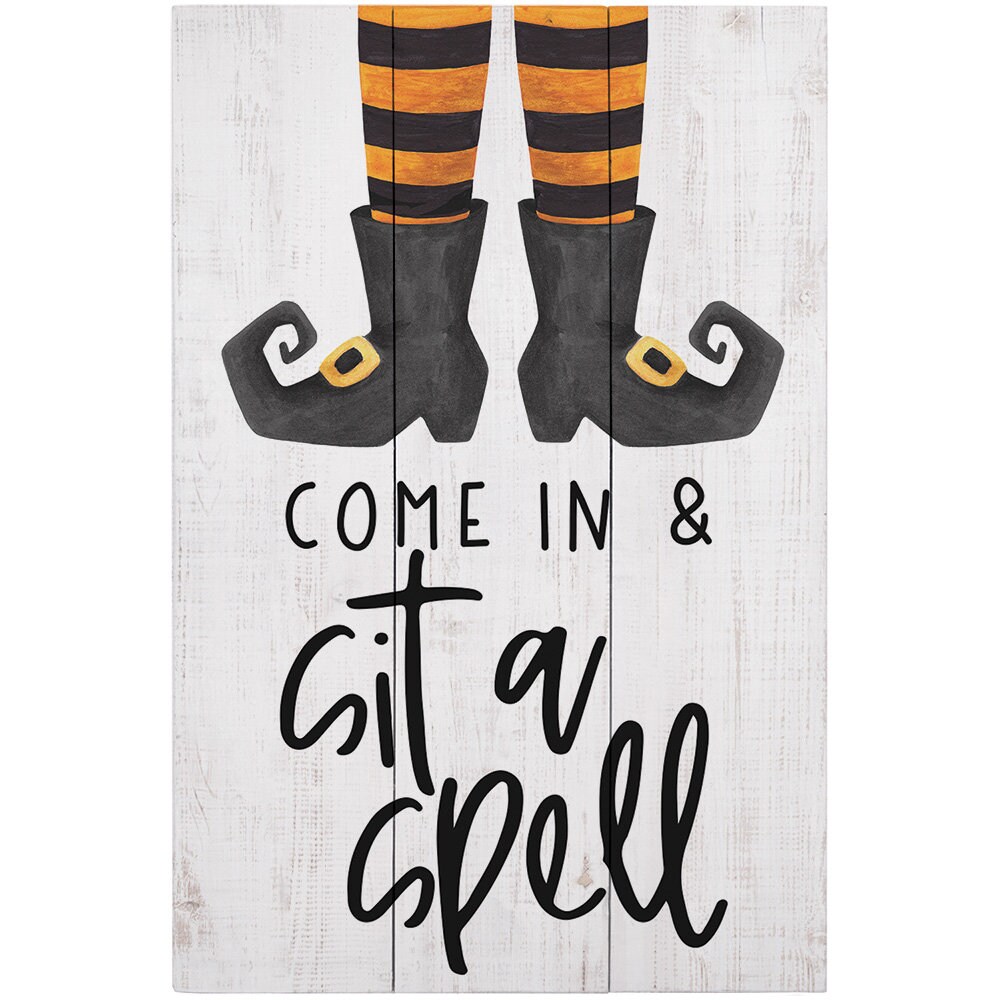 Come in Sit a Spell Halloween Witch Rustic Wood Sign | Etsy