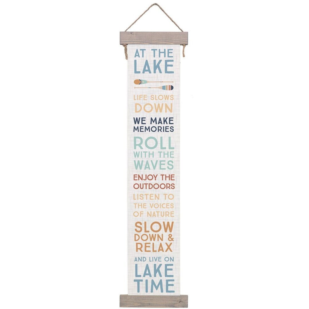 40 LONG Canvas Banner Sign at the Lake Life Slows Down Inspirational ...