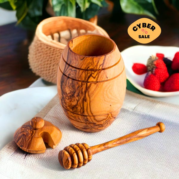 Wooden Honey Pot - Etsy