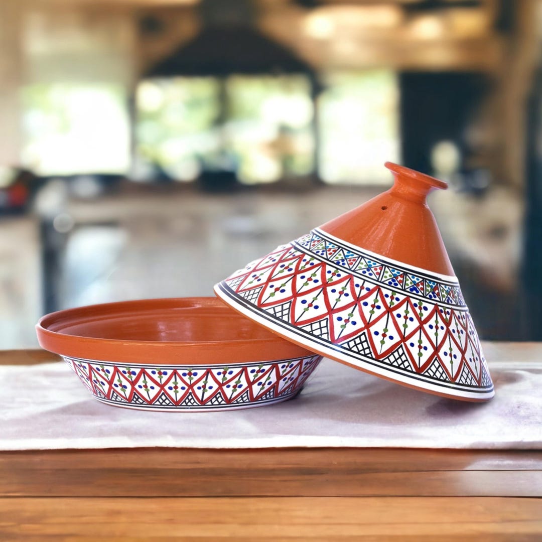 Tagine Pot - Handmade, Non-stick, Lead-free Cookware, Supreme Line Red ...