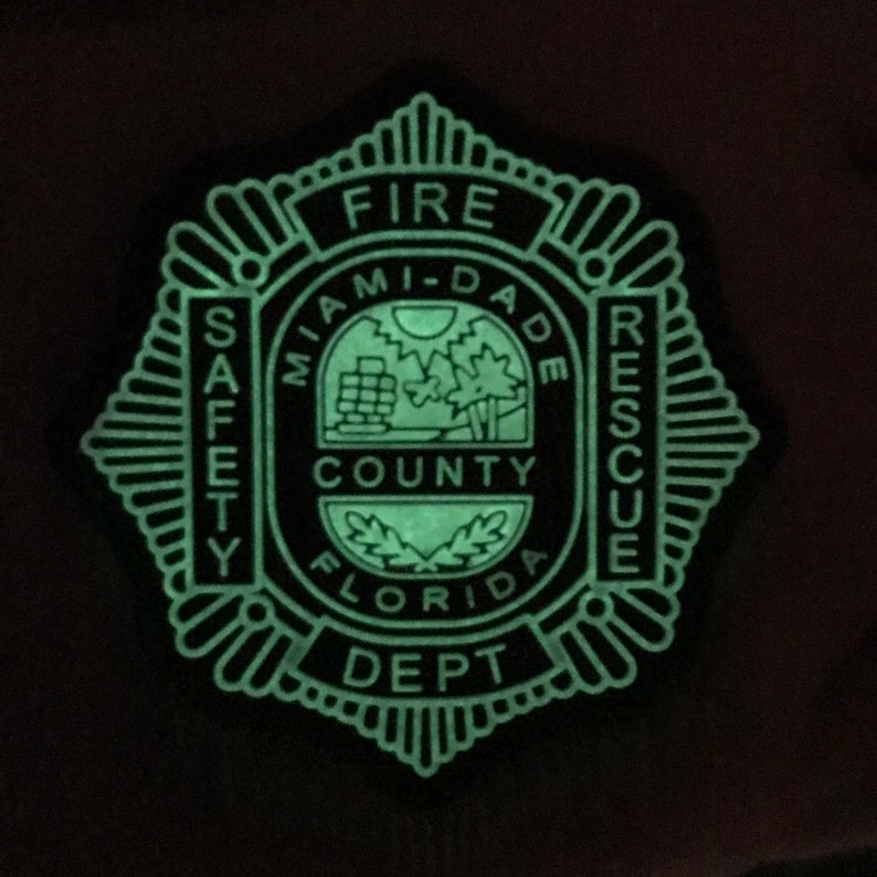 Miami-dade Fire Rescue Department MDFR PVC Patch 2.25 Glow in the Dark ...