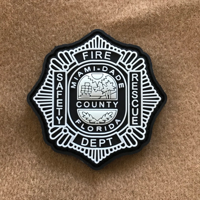Miami-dade Fire Rescue Department MDFR PVC Patch 2.25 Glow in the Dark ...