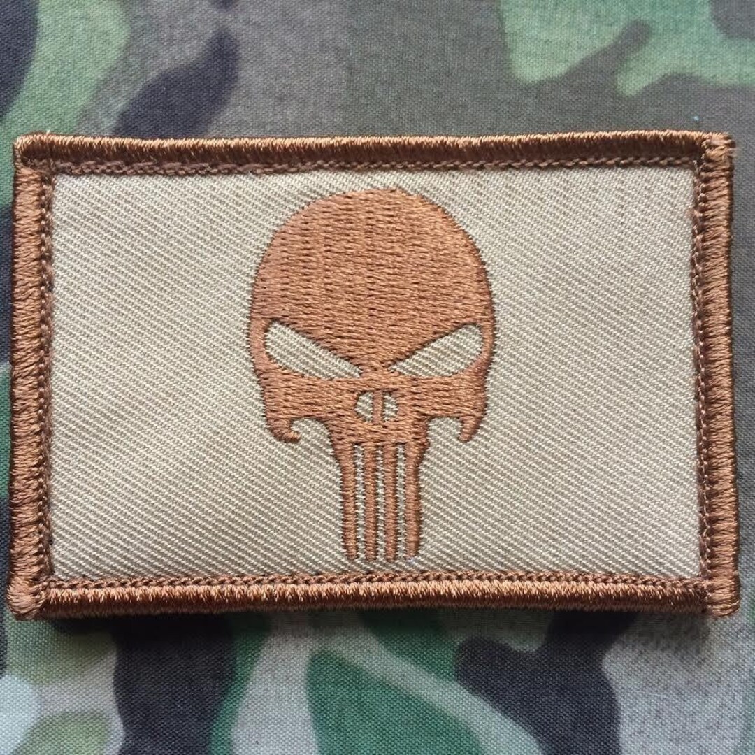Punisher Skull Morale Patch Flag Desert Tan Copper Navy Seals Tactical DEVGRU - Etsy
