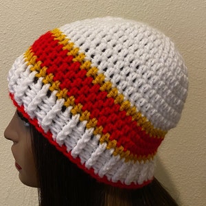 Crochet Kansas City Chiefs Team Spirit Beanie | Crochet NFL Team Spirit ...