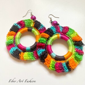Blacklight Ruffle Crochet Earrings - Etsy