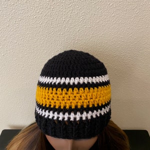 Crochet Pittsburgh Steelers Team Spirit Beanie | Crochet NFL Team ...