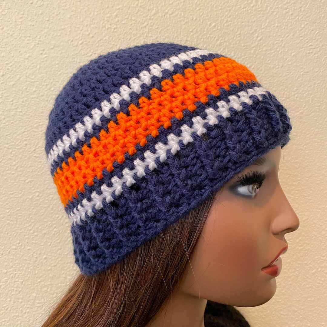 Crochet Denver Broncos Team Spirit Beanie | Crochet NFL Team Spirit ...