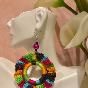 Blacklight Ruffle Crochet Earrings - Etsy