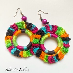 Blacklight Ruffle Crochet Earrings - Etsy
