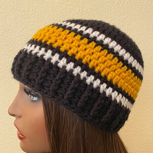 Crochet Pittsburgh Steelers Team Spirit Beanie | Crochet NFL Team ...