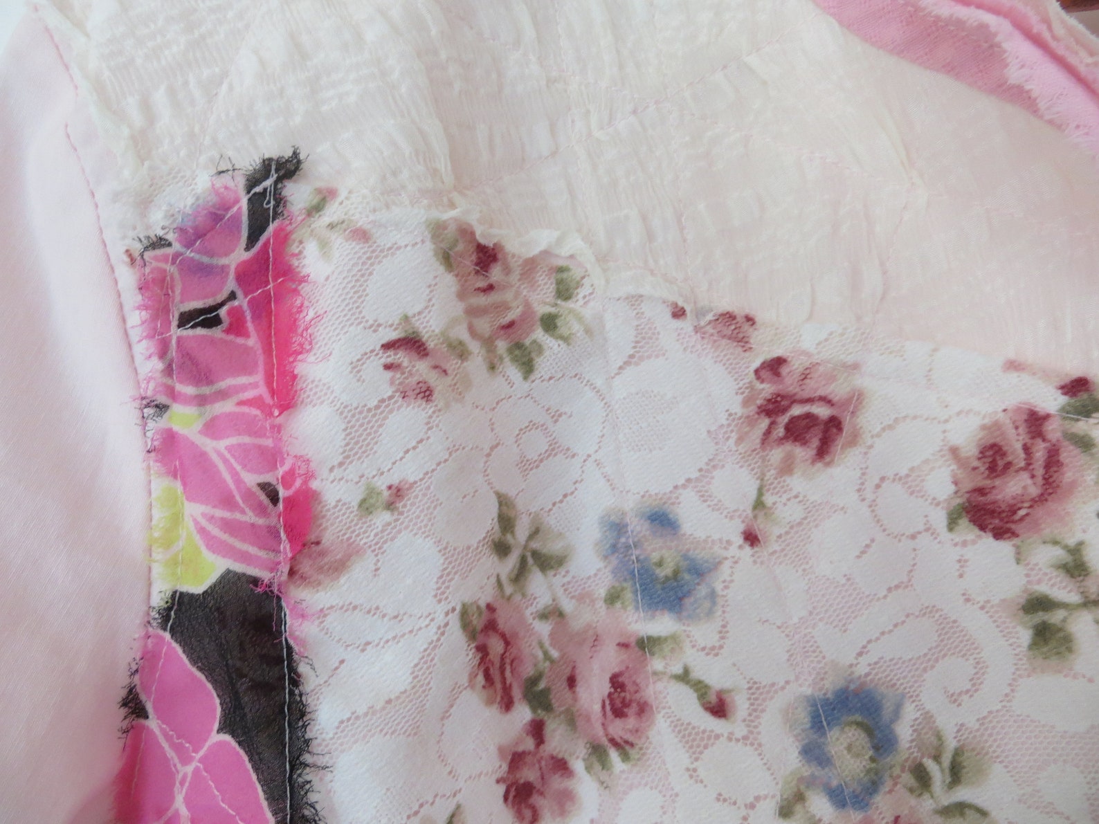 Upcycled Jacket, Pink-white Extravagant Jacket, Reworked Clothing ...