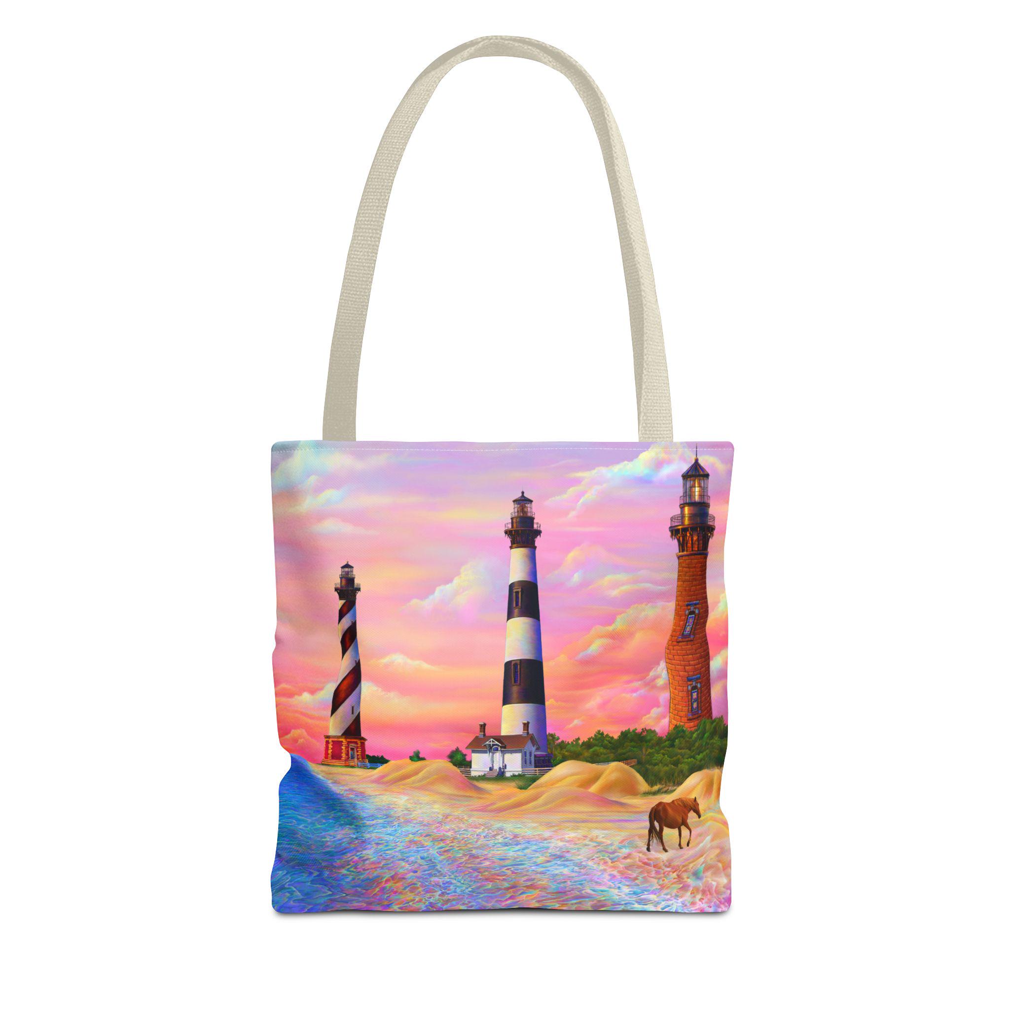 Outer Banks Lighthouses Double Sided Tote Bag Art by Brook Ludy - Etsy