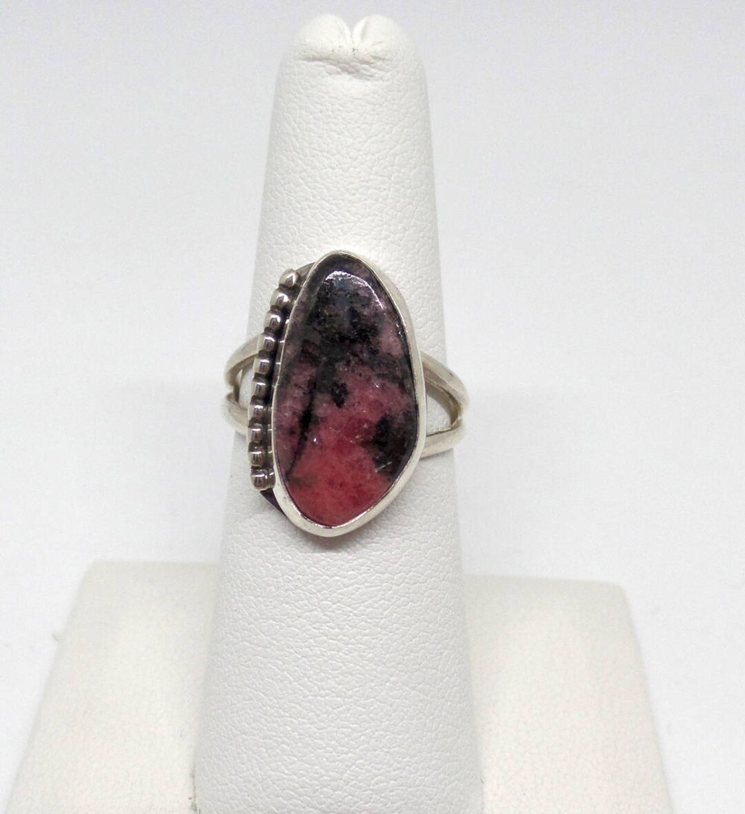 Rhodonite Ring, Ladies Rhodonite Ring, Sterling Silver Rhodonite Ring ...