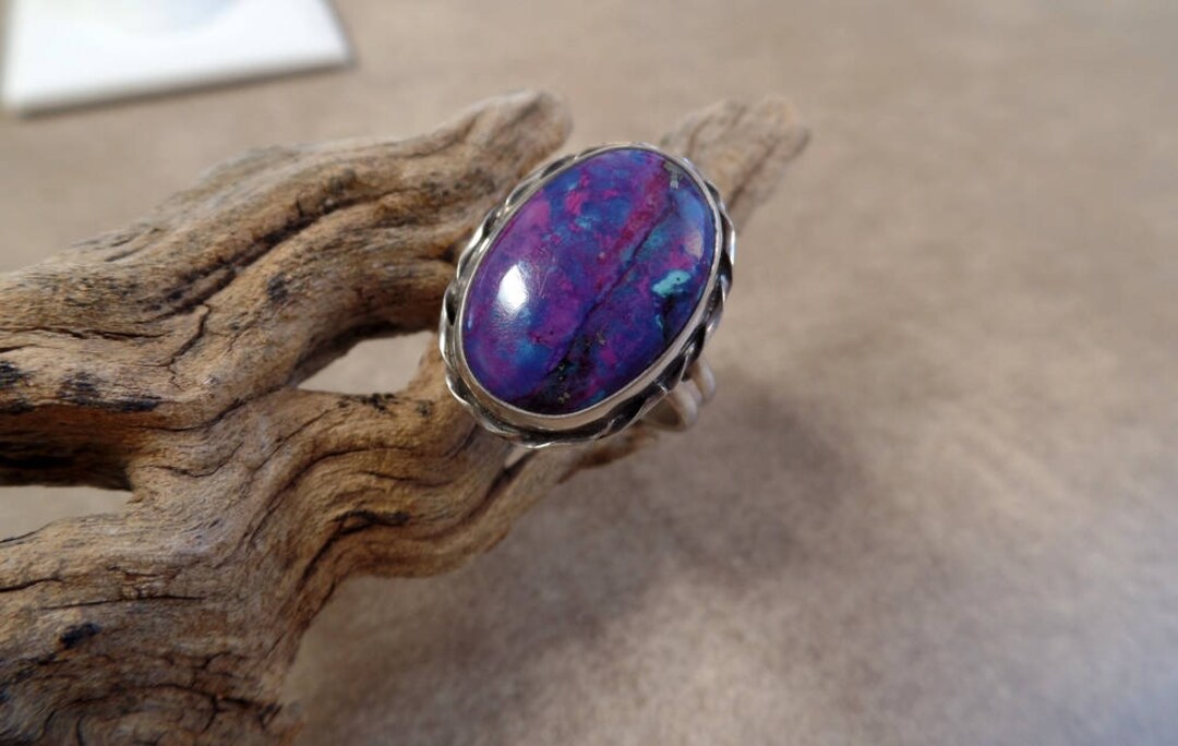 Purple Turquoise Ring, Purple Turquoise Silver Jewelry Purple Turquoise ...