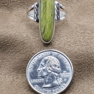 2516, Ladies Serpentine Ring, Sterling Silver Ring, Handmade Ring, Large Green Stone Ring, 925 ...