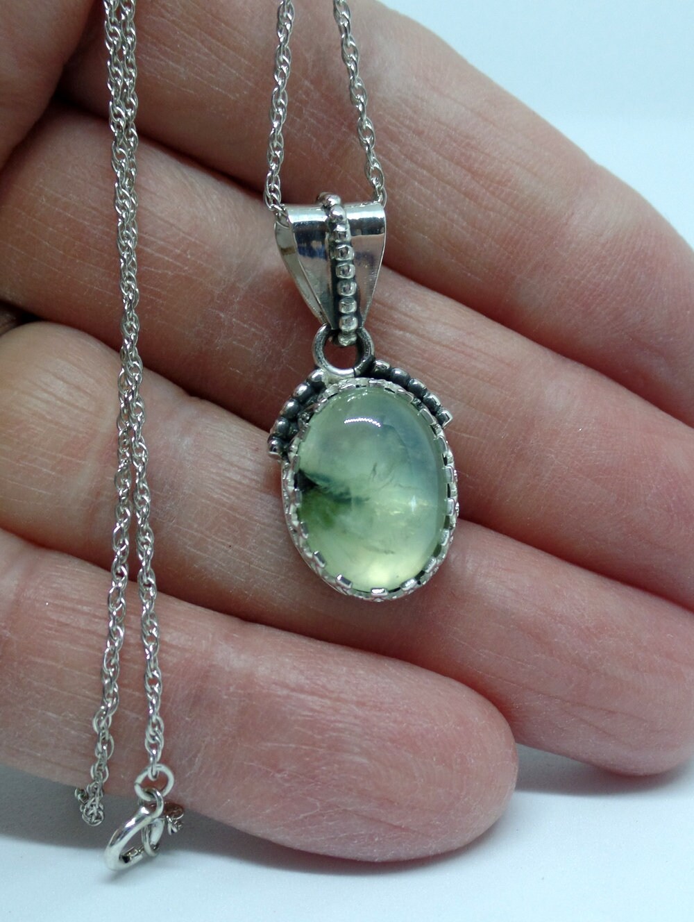 Prehnite Pendant Prehnite Necklace Healing Gemstone | Etsy