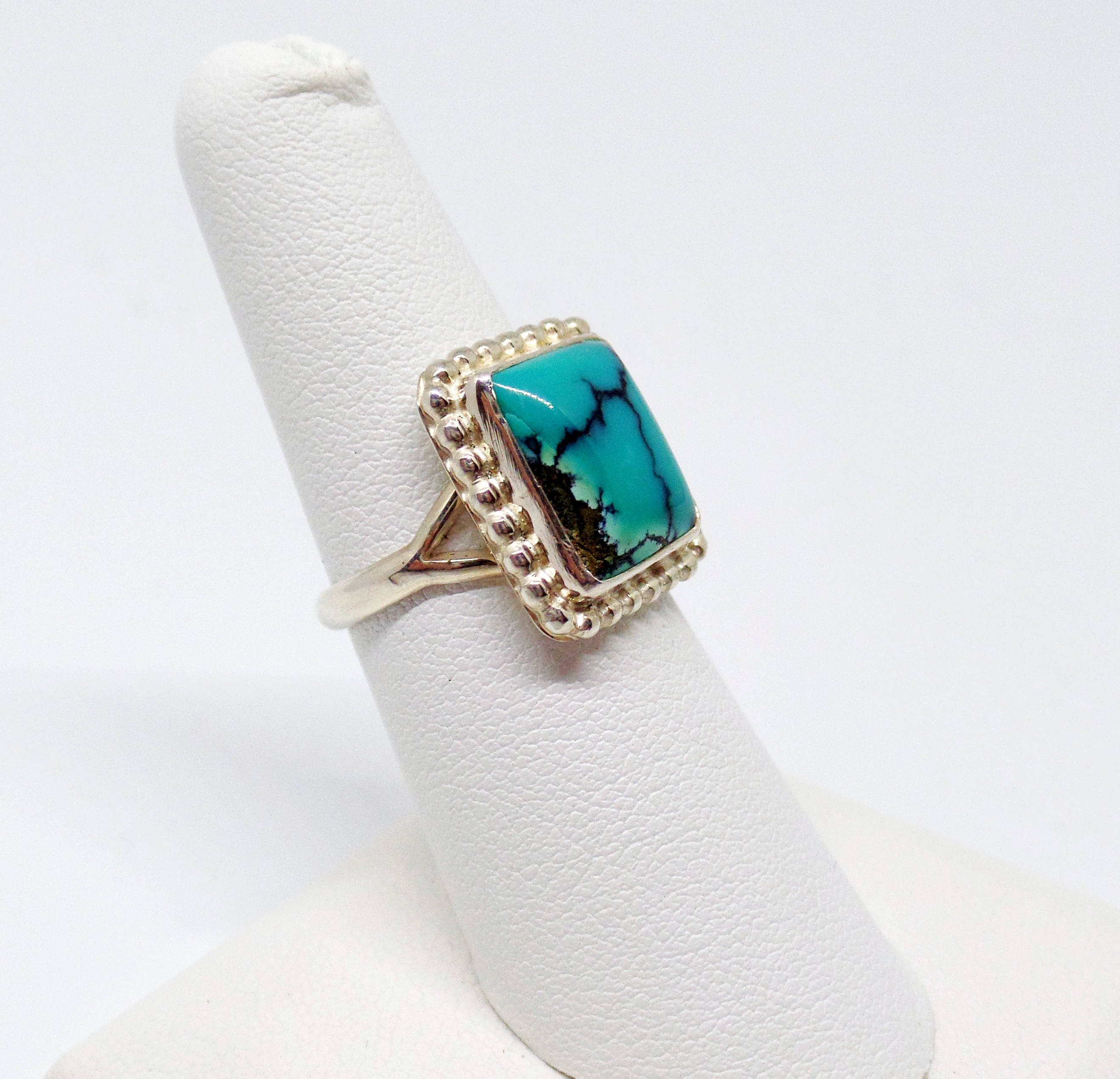 Turquoise Ring Blue Green Turquoise Ring Sterling Silver - Etsy