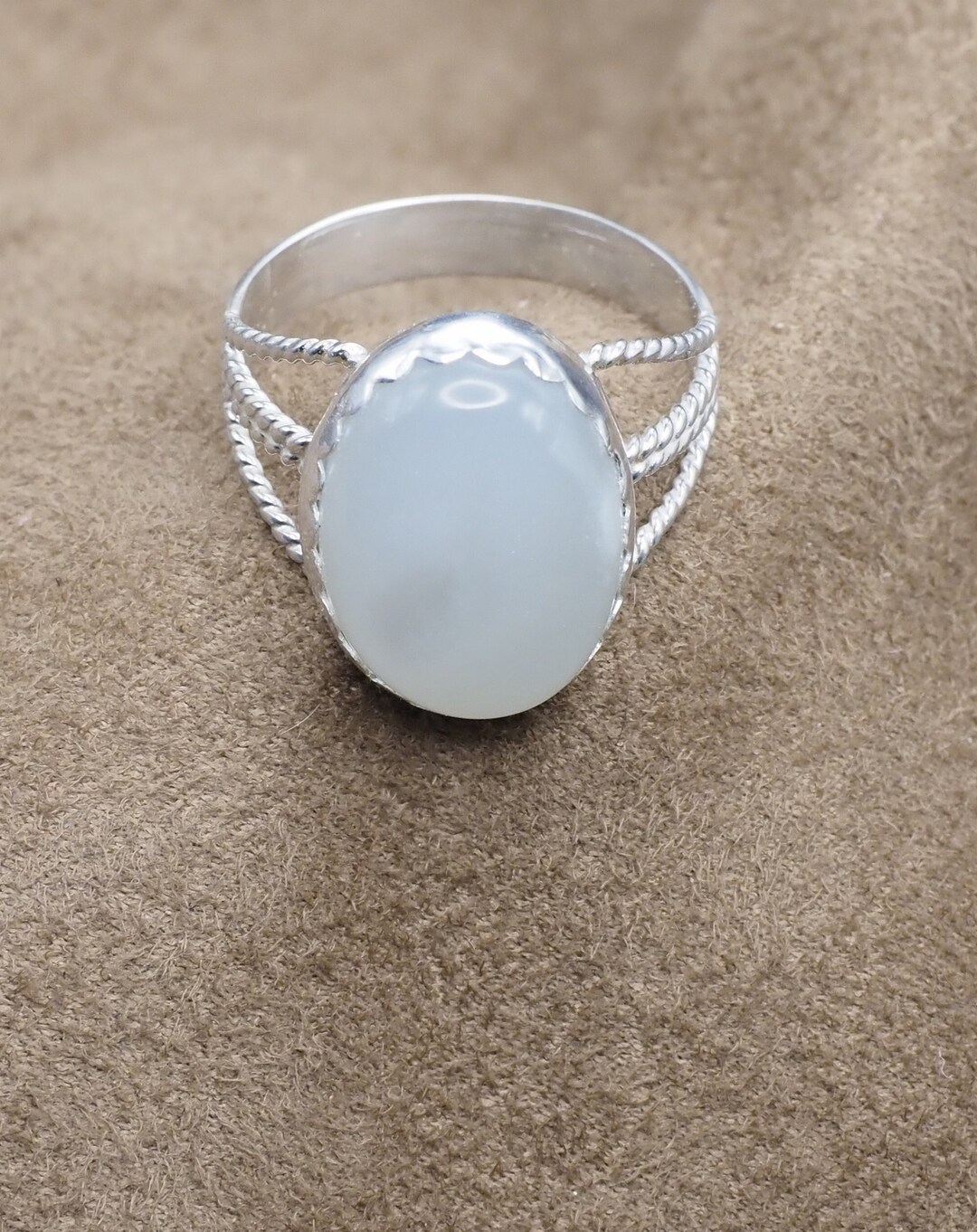 Ladies White Moonstone Sterling Silver Ring, Handmade Ring, 925 Silver ...