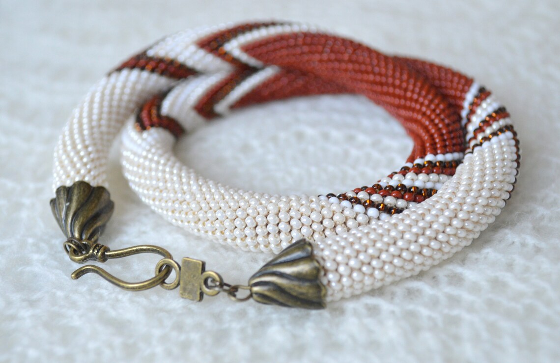 PDF Beaded Crochet Rope Necklace Pattern Beadwork Jewelry | Etsy